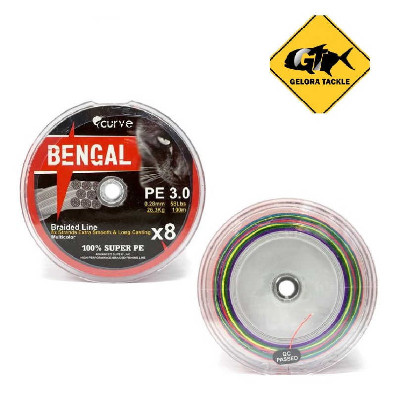 Jual SENAR PE CURVE BENGAL X8 100M CONECTING | Shopee Indonesia