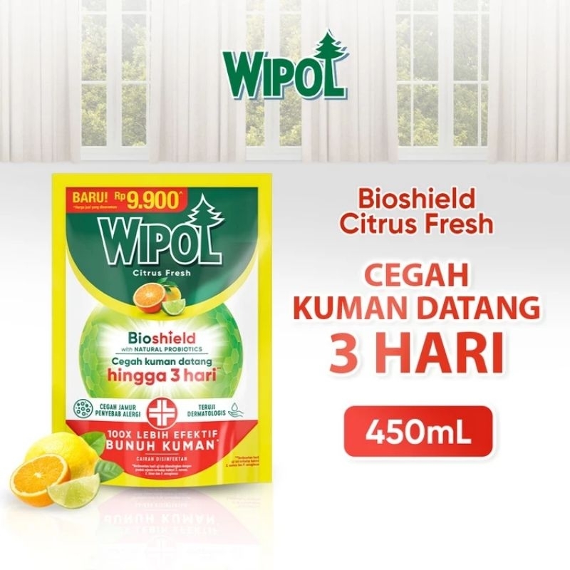 Jual 450ml Wipol Citrus Fresh Bio Shield Cairan Disinfektan Pembersih ...