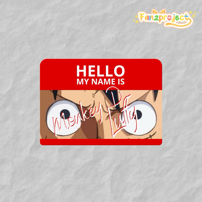 Jual STICKER ANIME HELLO MY NAME IS MONKEY D LUFFY ONE PIECE | Shopee ...