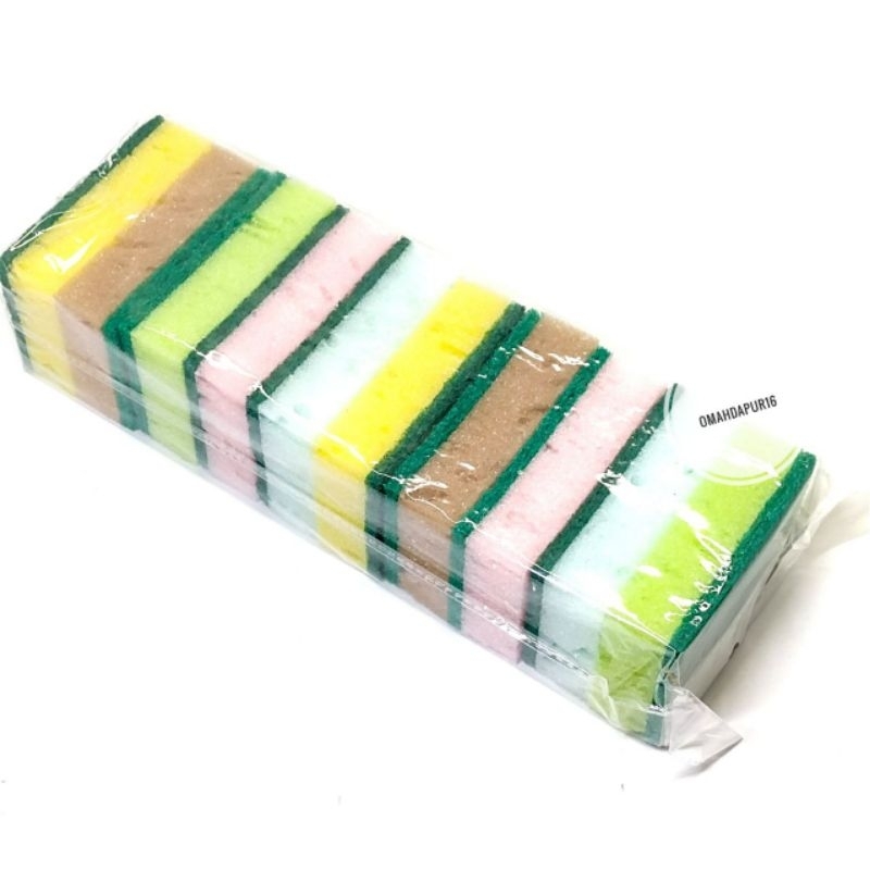 Jual Spons Cuci Piring Isi 10pcs / Busa Cuci Piring Murah Tebal / Spons ...