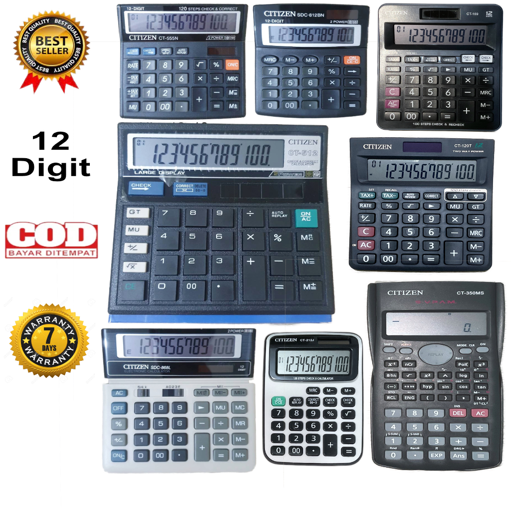 Jual Kalkulator ClTlZEN Kalkulator 12 Digit Check Correct Kalkulator ...