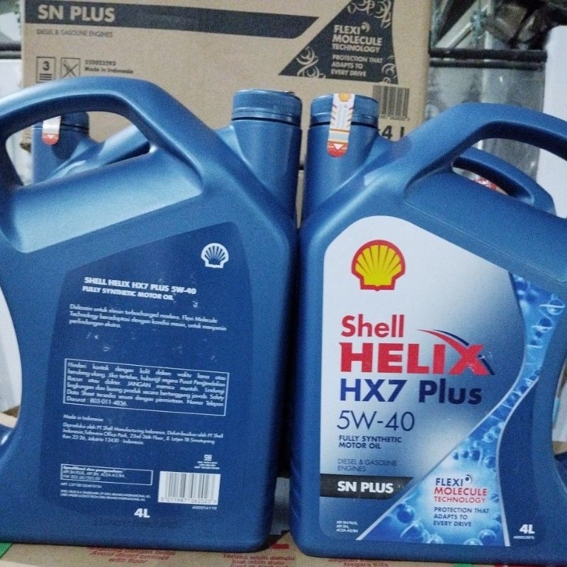 Jual Oli SHELL HELIX HX7 galon plus mobil 4 liter 5W-40 | Shopee Indonesia