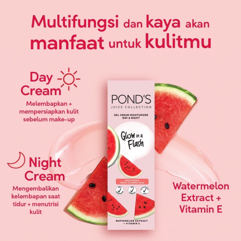 Jual Ponds Juice Pelembab Muka Moisturizer Watermelon 100% Free Alcohol ...
