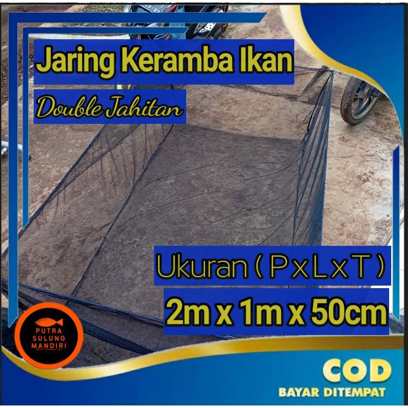 Jual Jaring Keramba Ikan ukuran 2m x 1m x 50cm ( P x L x T ) | Shopee ...