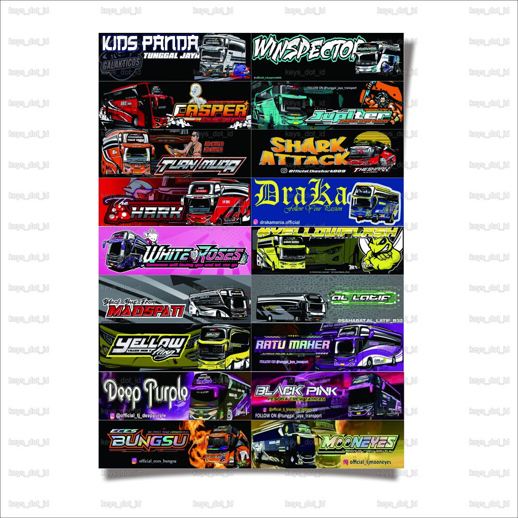 Jual Stiker Bus Basuri isi 36pcs, Stiker Bus Mania, Stiker Bus Viral ...