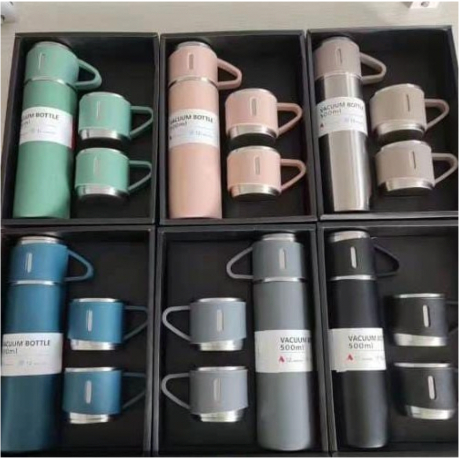 Jual Termos Sultan Vacuum Flask Set / Botol Minum Cangkir Premium 500 ...