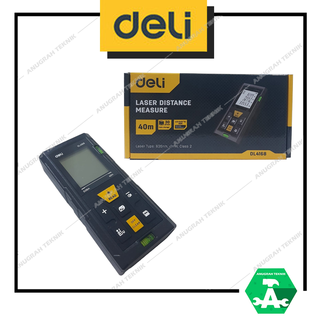 Jual Deli Laser Rangefinders Meteran Laser Digital 40m Akurat DL4168 ...