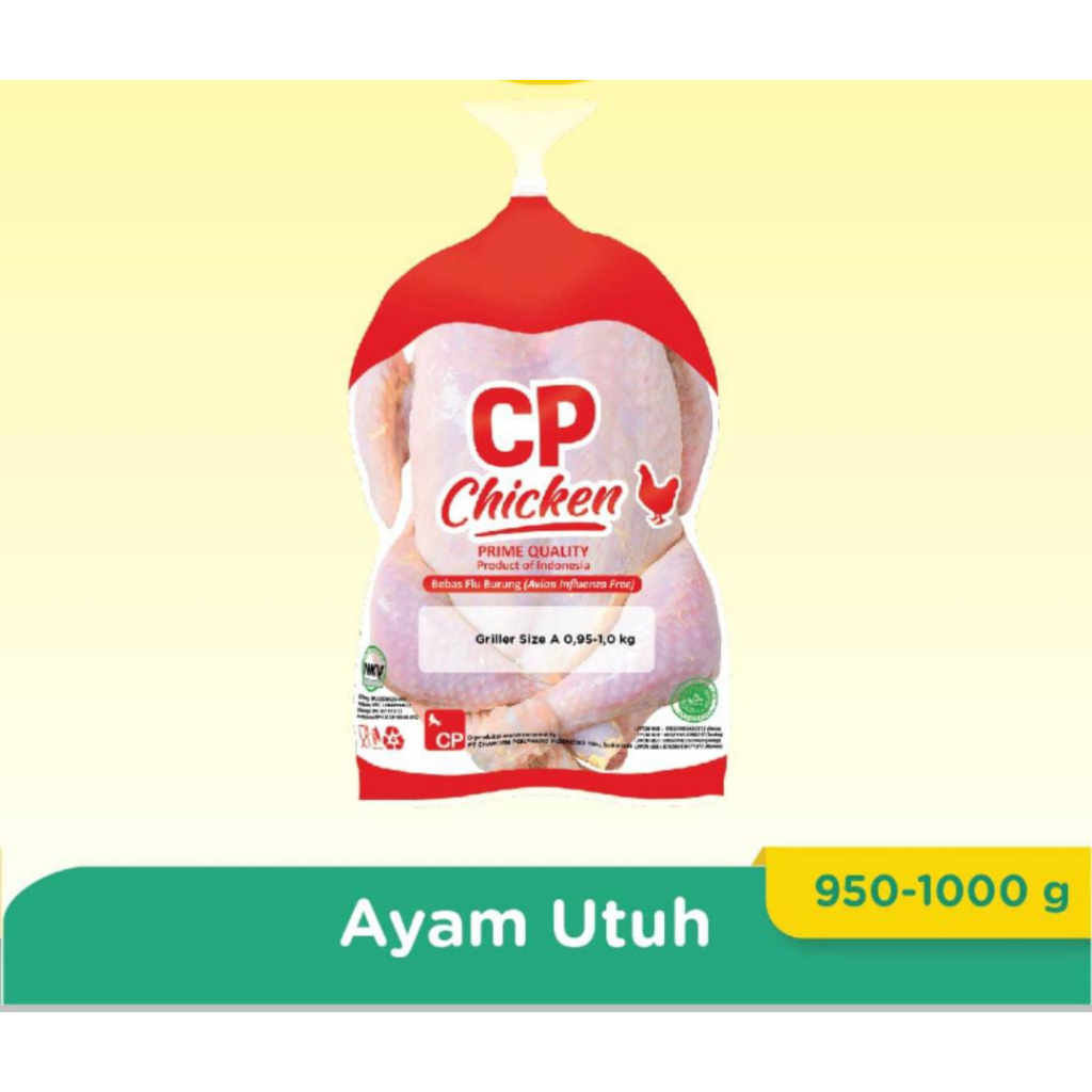 Jual Ayam Utuh CP CHICKEN WHOLE 0.9-1 kg Beku, Ukuran Griller Size ...