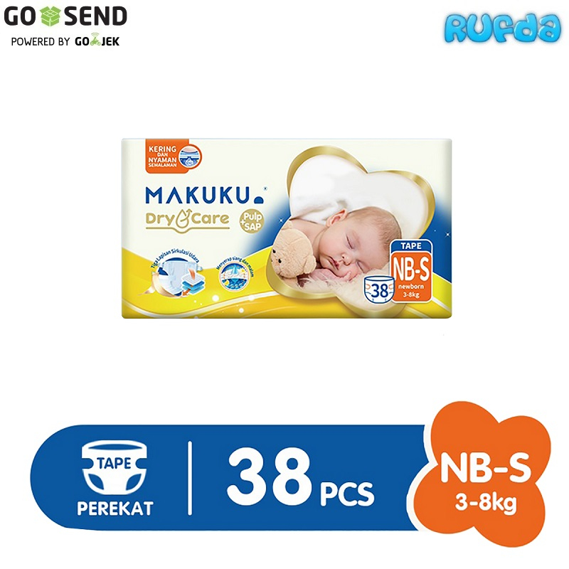 Jual Makuku Dry Care NB-S 38pcs Popok Newborn Bayi Baru Lahir 3-8kg ...