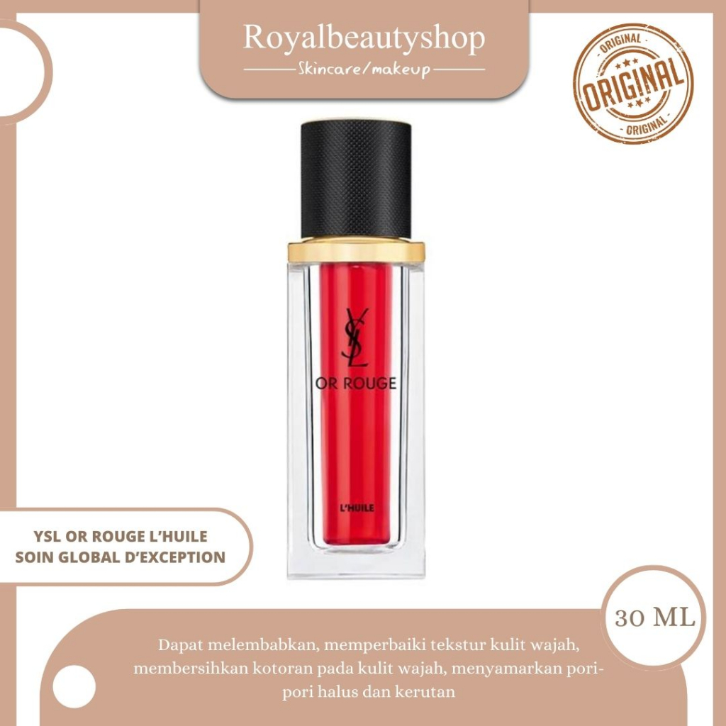Jual [Y*sl] OR ROUGE L’HUILE SOIN GLOBAL D’EXCEPTION YSL 30ML BOX ...