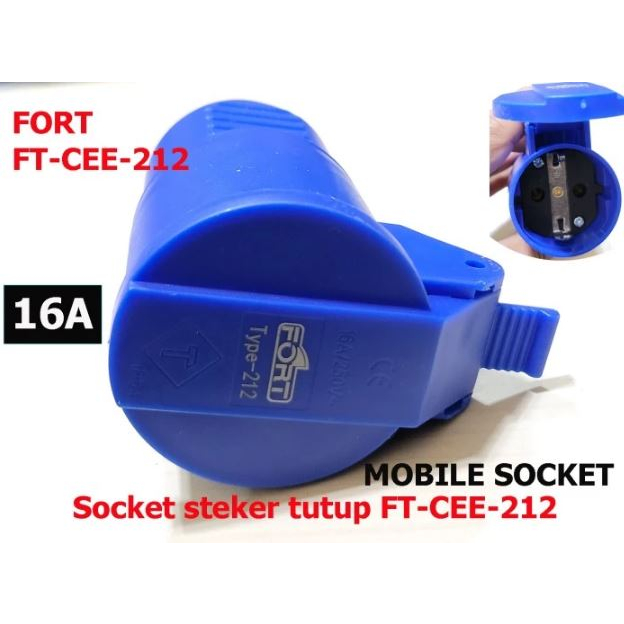 Jual INDUSTRIAL MOBILE SOCKET FORT CEE 2P 16A 2 PIN 16A 212 STOP KONTAK TENTENG | Shopee Indonesia