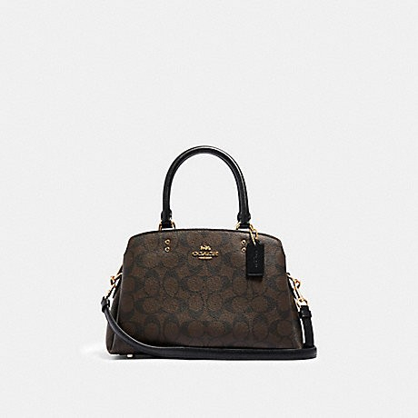 Jual Coach Mini Lillie Carryall In Signature Canvas (91494) Mahogany ...