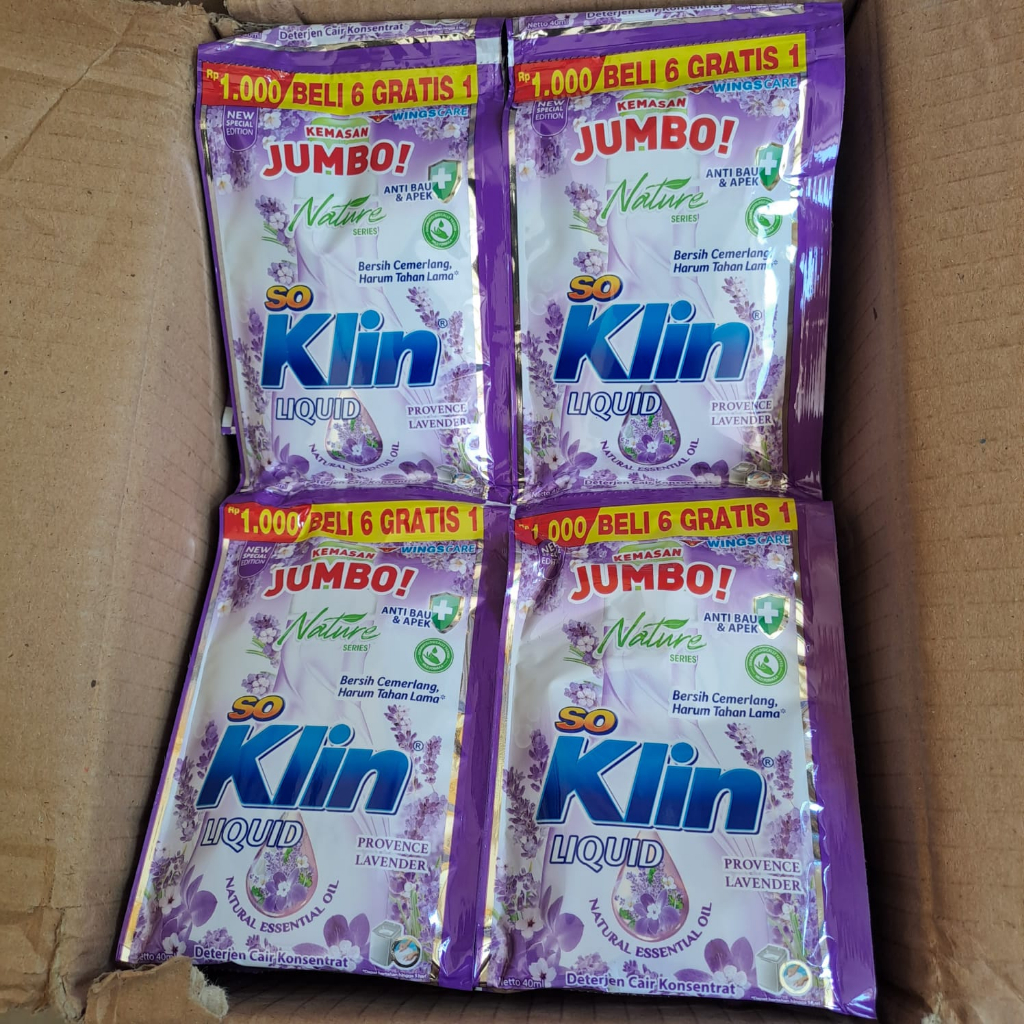 Jual PAKET 42 pcs SO KLIN LIQUID JUMBO CAIR 43ML / RENCENG ALL VARIAN ...