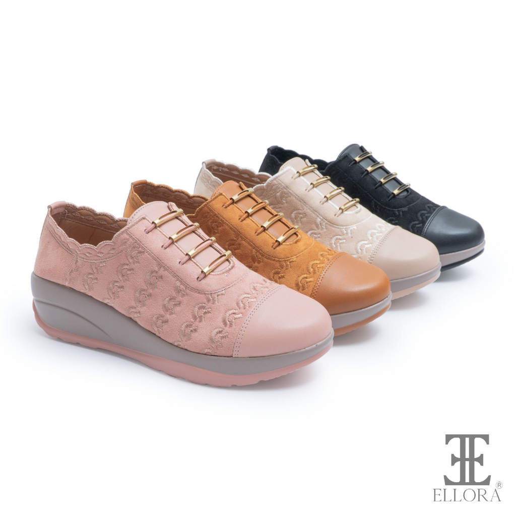 Jual ELLORA EB-1347 Sepatu Wedges Wanita Bahan Dove Import 5cm | Shopee ...
