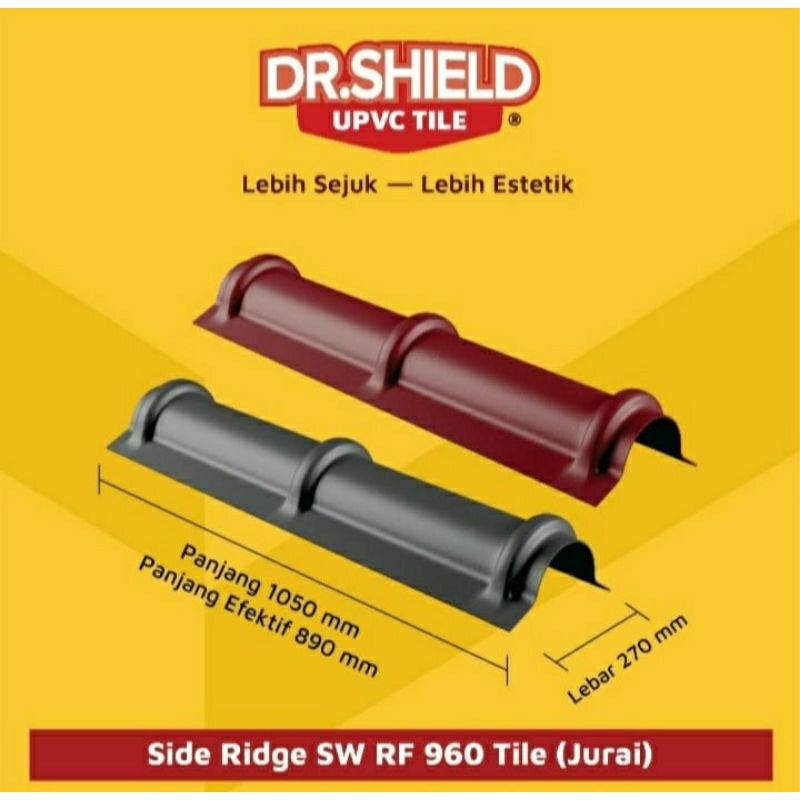 Jual Nok jurai genteng UPVC side ridge RF 960 Dr Shield/Nok Dr Shield ...