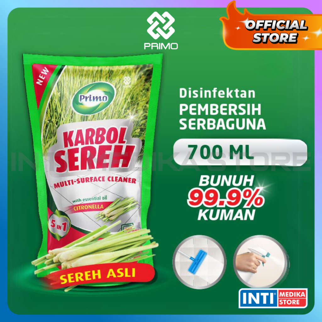 Jual PRIMO - Karbol Sereh ORIGINAL 700 ml | Disinfektan Pembersih ...