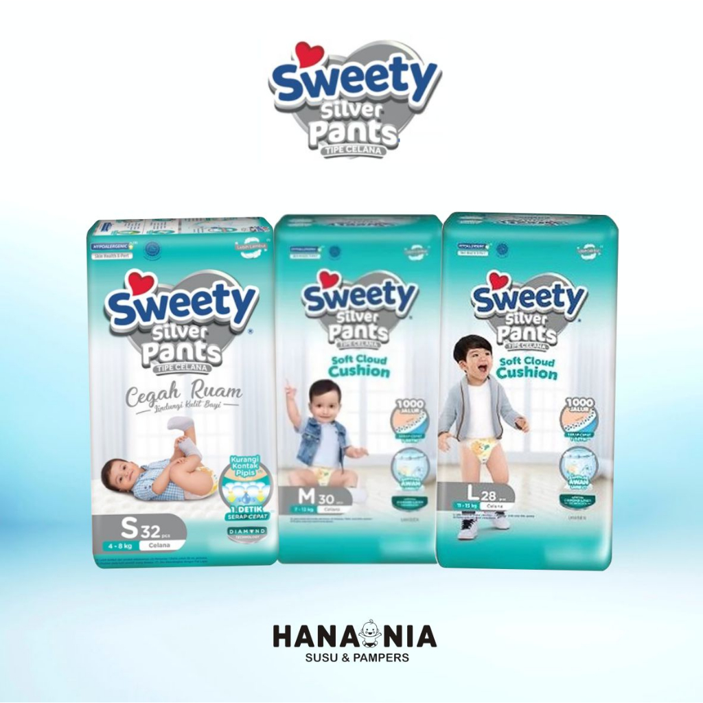 Jual Sweety Silver Pants Soft Cloud Cushion S32/M30/L28 | Shopee Indonesia