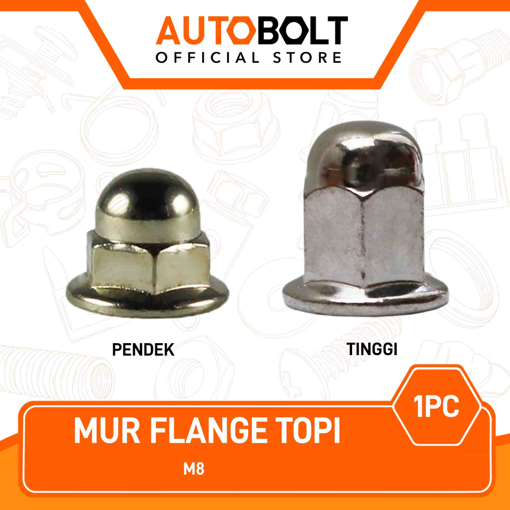 Jual Mur Flange Topi Tinggi Pendek M8 8 mm K12 K Kunci 12 Nut Cap Untuk ...