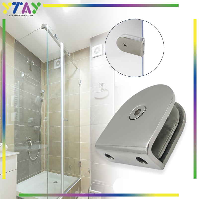 Jual Stainless Penjepit Kaca/ Clips Adjustable Wall/Shelf Clamp Bracket ...