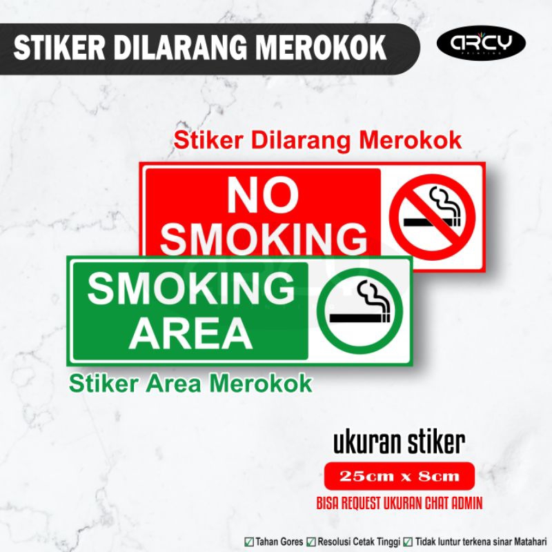 Jual Stiker Dilarang Merokok No Smoking Sticker Smoking Area | Shopee ...