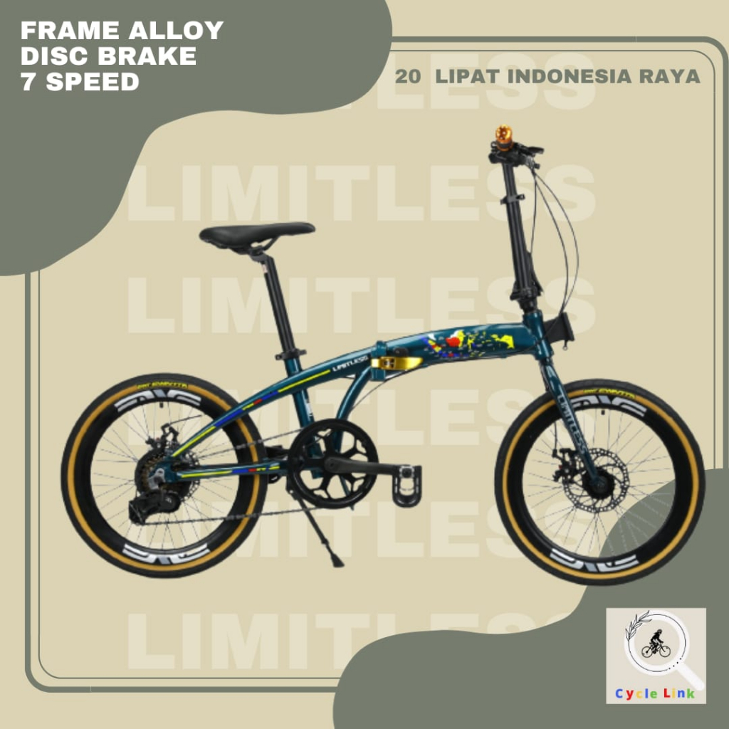 Jual PROMO Sepeda Lipat Dewasa Ukuran 20 Inch Indonesia Raya Limitless ...