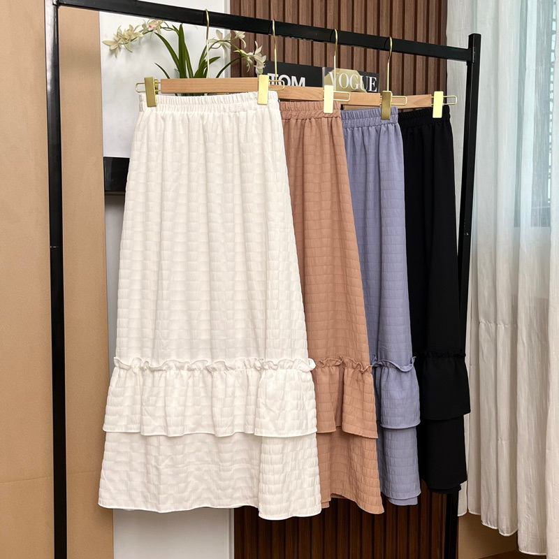 Jual Rok skirt ruffle by keiko hijab /rok style korean terlaris ...