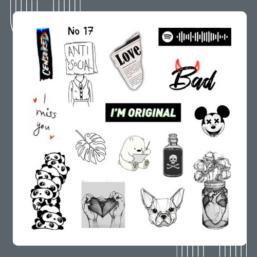 Jual [PART 2] Black and White sticker / stiker hitam putih / stiker ...