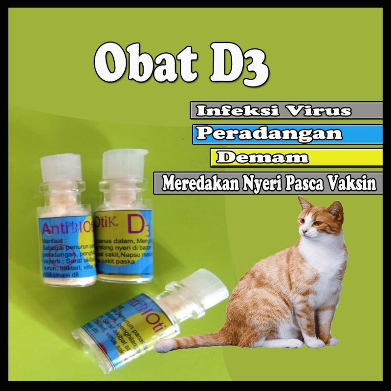 Jual Obat Kucing Antibiotik D3 Penurun Panas, Lumpuh, Demam, Infeksi ...