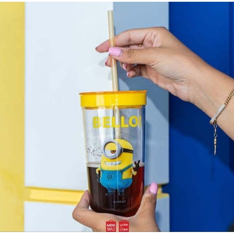 Jual Tumbler Minion Lucu - MINISO Minions Collection Plastic Tumbler ...