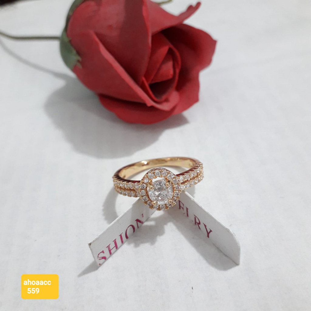 Jual Cincin permata satu sama sisi warna emas dewasa. | Shopee Indonesia
