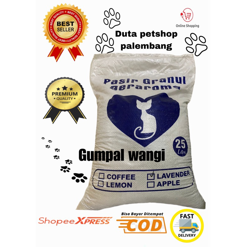 Jual PASIR KUCING Murah Granul Berorama25ltr - 20kg (gumpal wangi) | Shopee Indonesia