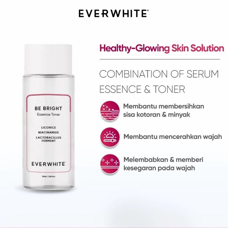Jual EVERWHITE Be Bright Essence Toner (100ml) Brightening Mencerahkan ...