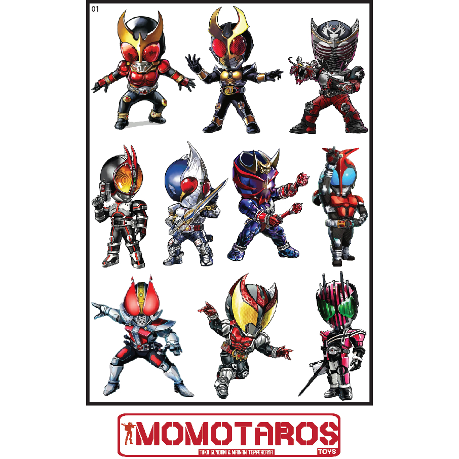 Jual Sticker murah antiair transparan Kamen rider heisei chibi 1 pc ...