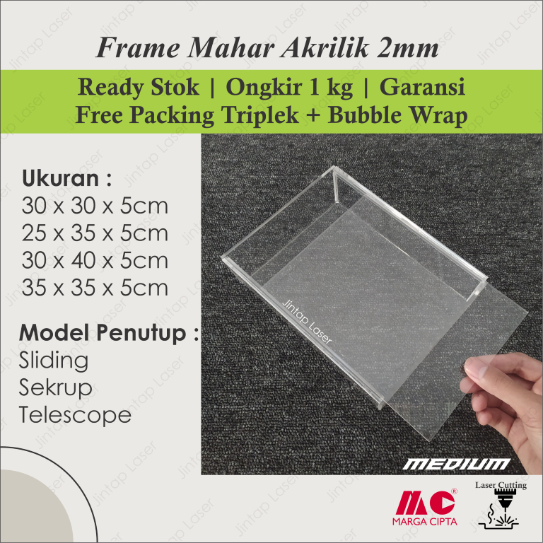 Jual Frame Akrilik Mahar 2mm 30x30 25x35 30x40 35x35 Pigura Full ...