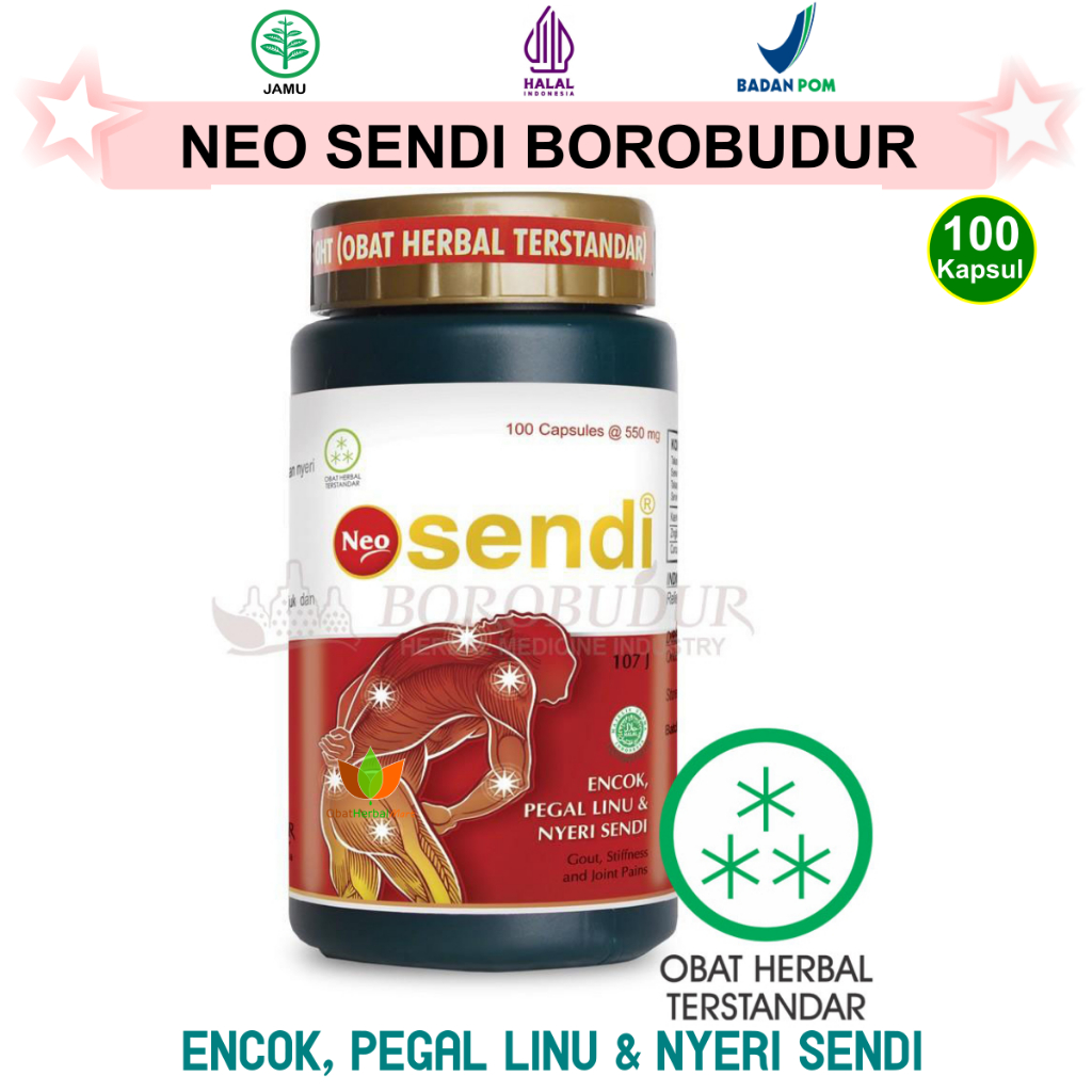 Jual 100 KAPSUL NEO SENDI BOROBUDUR JAMU OBAT HERBAL NYERI SENDI, SAKIT ...