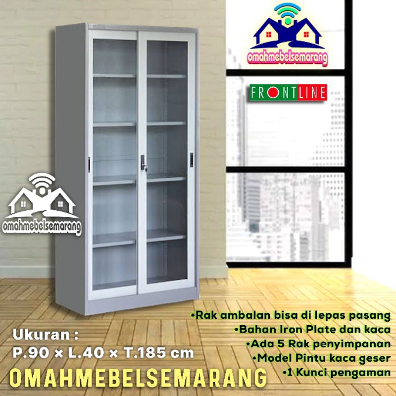 Jual Lemari File Arsip Besi 2 Pintu Sliding kaca FRONTLINE FC S18 ...