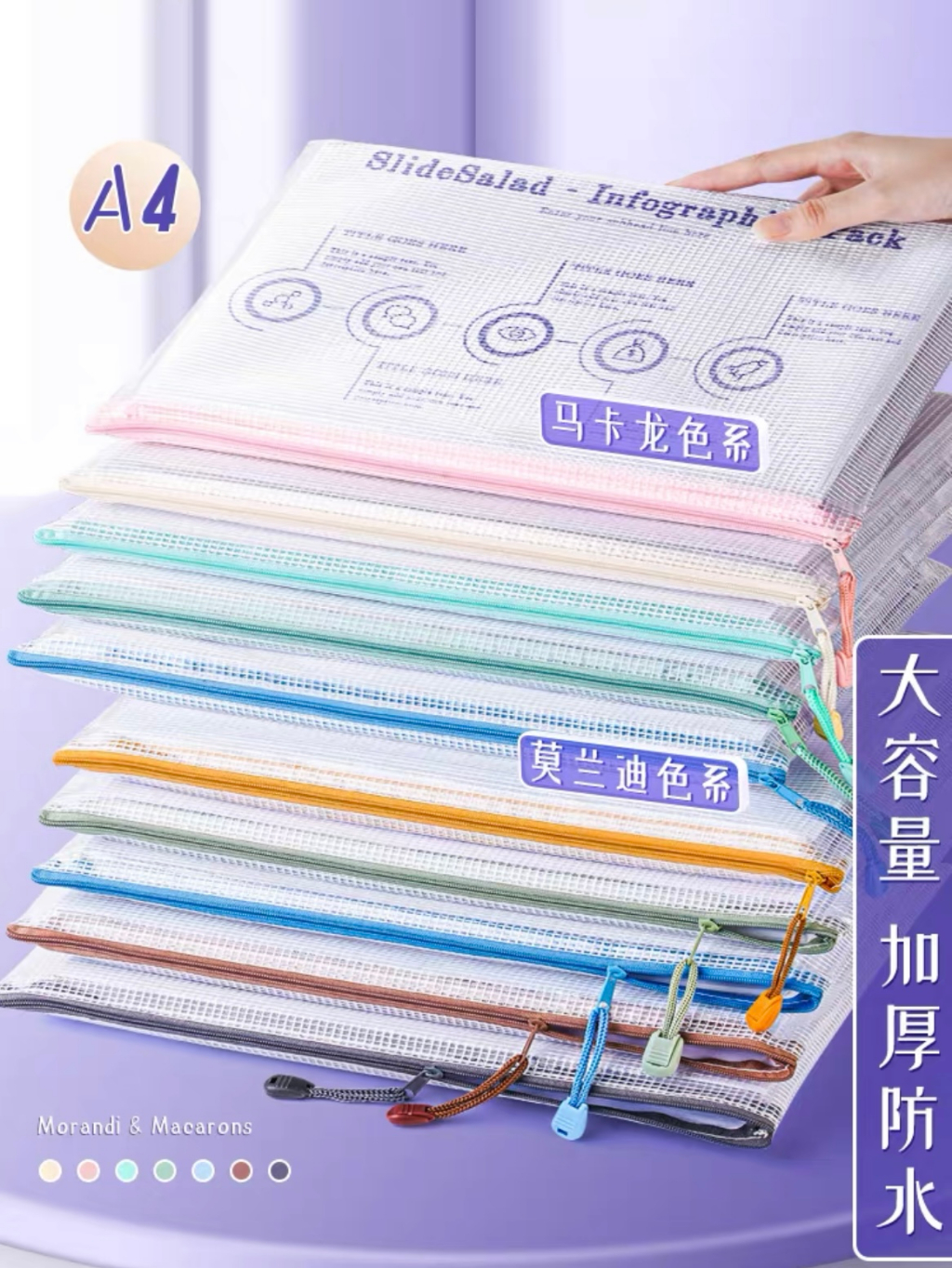 Jual Folder A4 Putih Satu Resleting Warna Warni / Map File A4 Satu ...