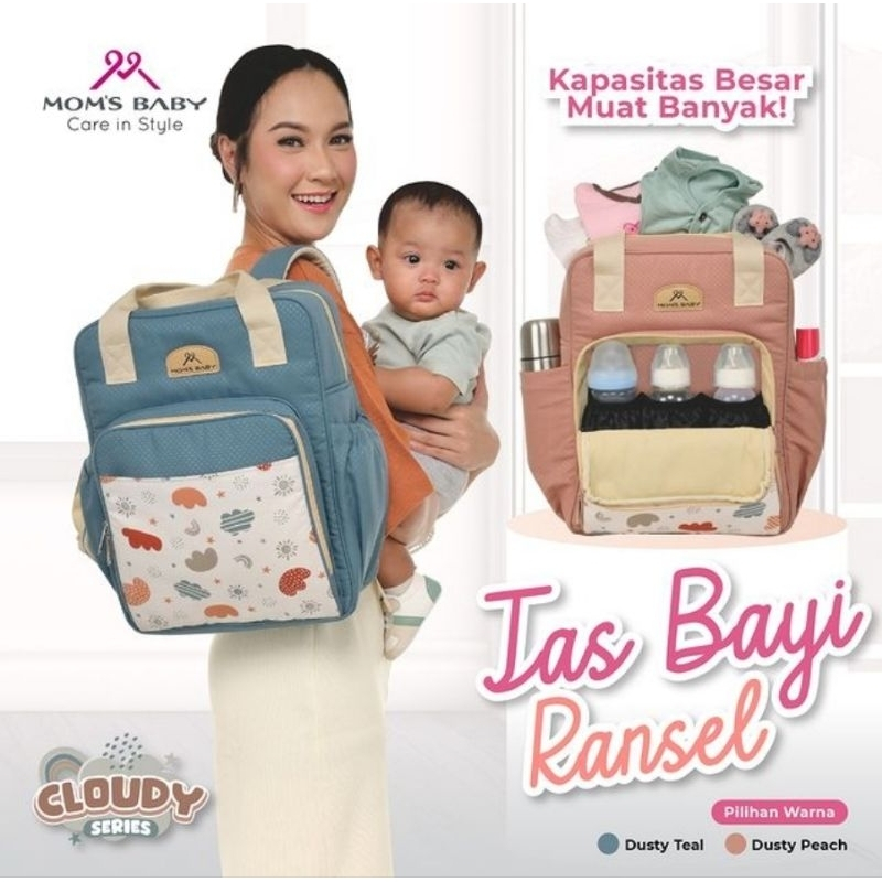 Jual Mom's Baby Tas Bayi Ransel Woody MBT 3077 / Cloudy MBT 3066 / Moms ...