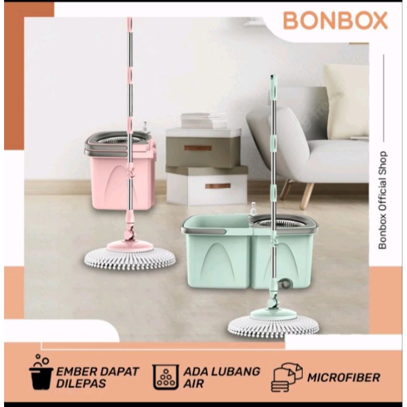 Jual BONBOX Alat Pel Lantai 2 in 1 Ember Terpisah Dapat 2 Kain Pel Lantai Ember Terpisah Mop ...