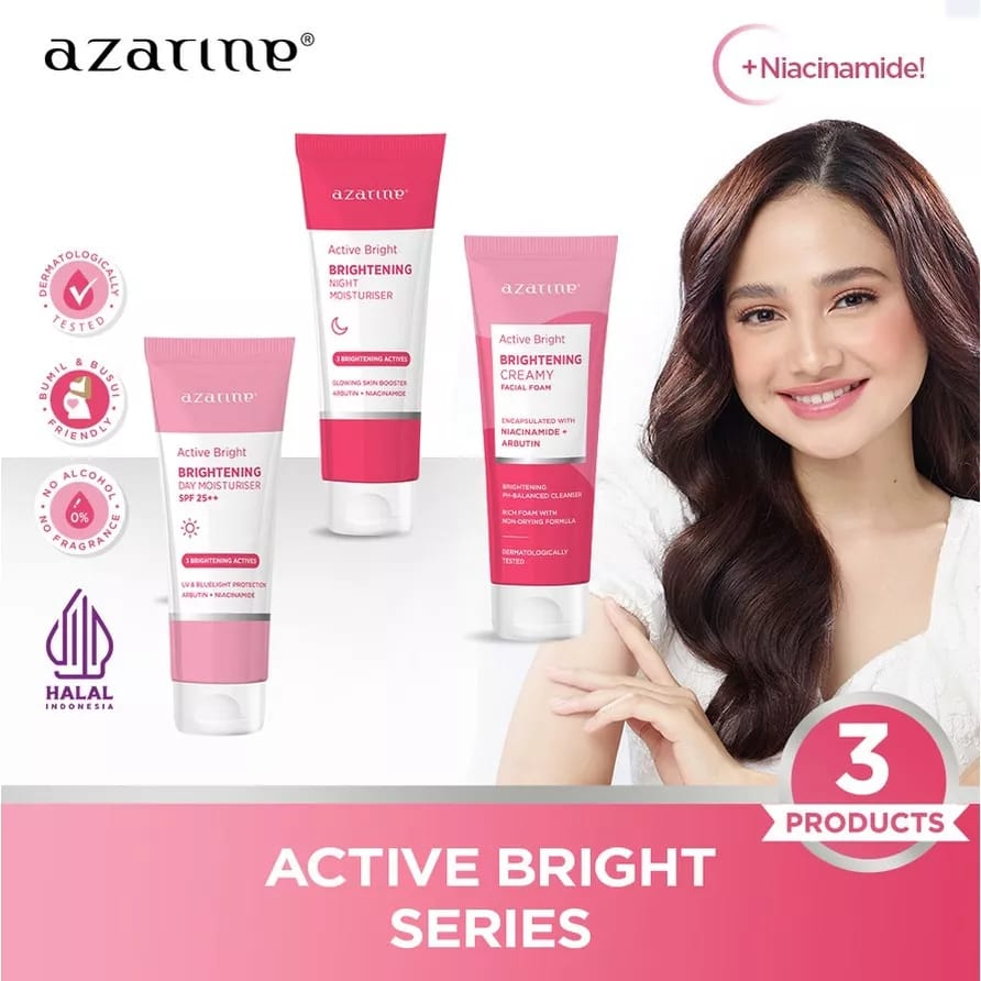 Jual Azarine Active Bright Series / Day Moisturizer / Night Moisturizer ...