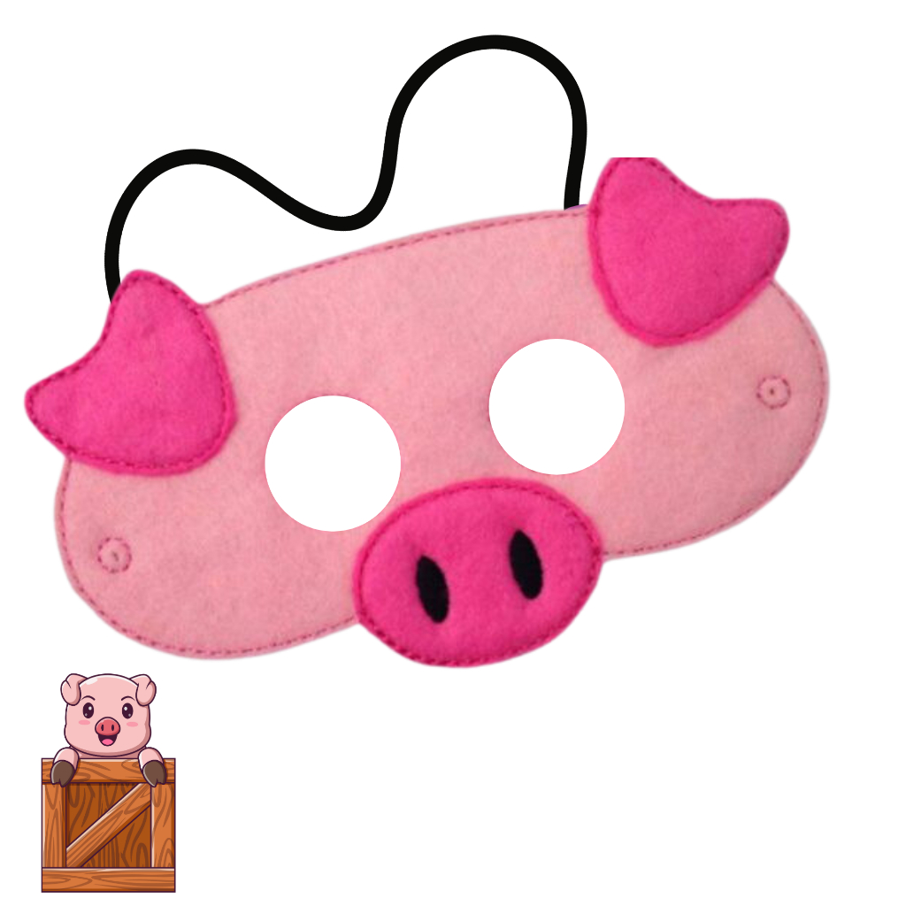 Jual BDG Craft Cosplay Topeng PIG babi Lucu bahan kain Flanel dua lapis ...