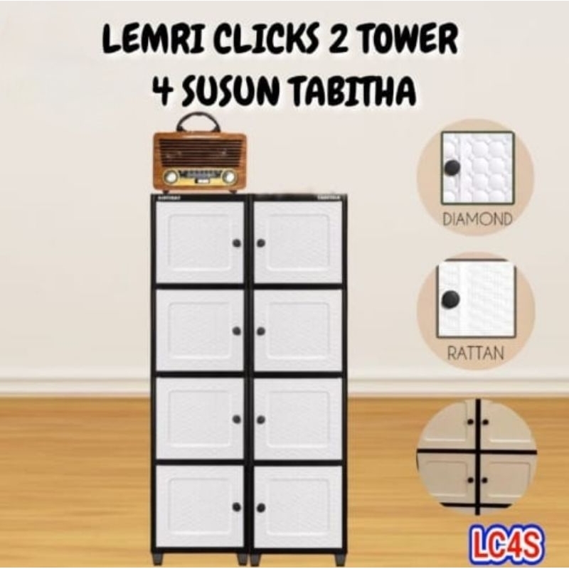 Jual LEMARI PLASTIK CLICKS 2 TOWER 4 SUSUN TABITBA LEMARI PLASTIK 4 SUSUN LOKER SERBAGUNA 8 ...