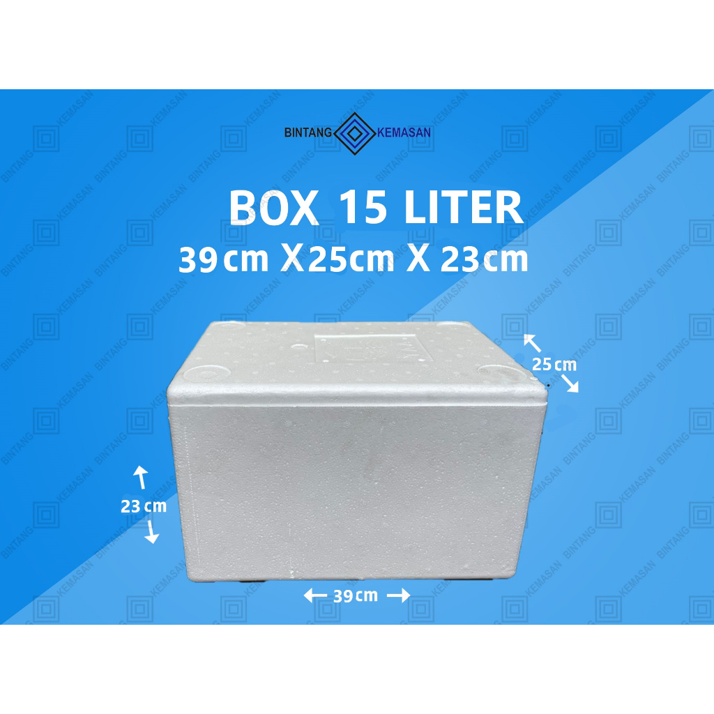 Jual Box Styrofoam GF 15 Liter 39 x 25.5 x 23cm/Box Ikan/Box Foam/Box ...