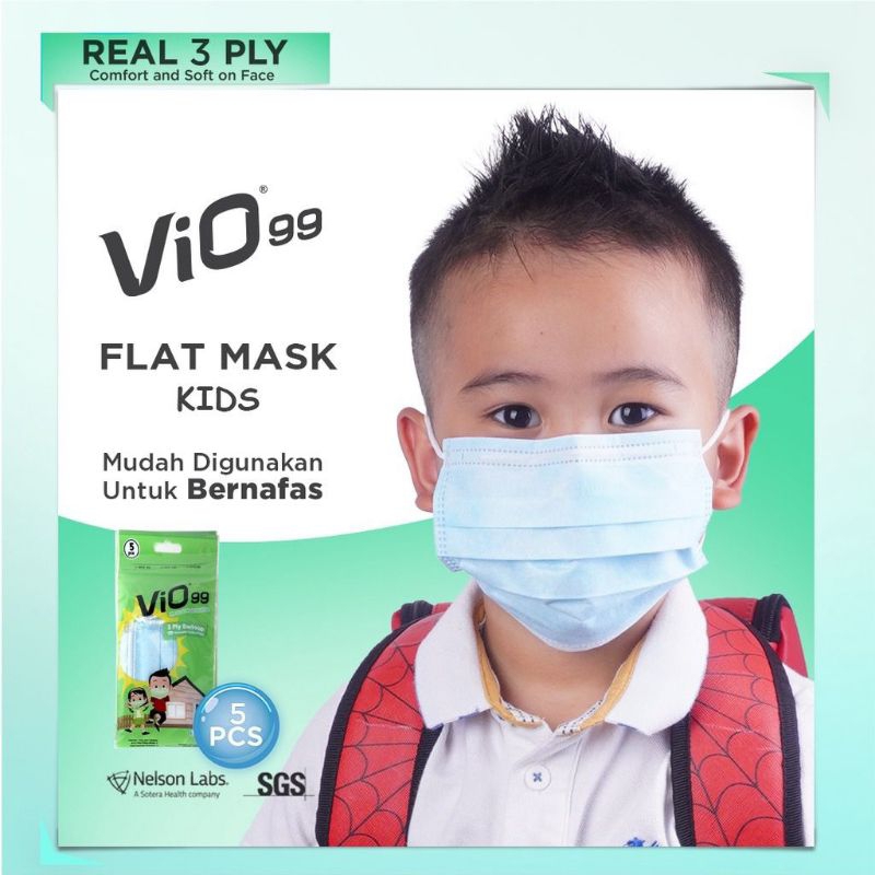 Jual Vio Kids Masker Medis - Masker Anak Kemasan Pack Isi 5 Ada Bfe,Pfe ,Vfe dan Kemenkes ...