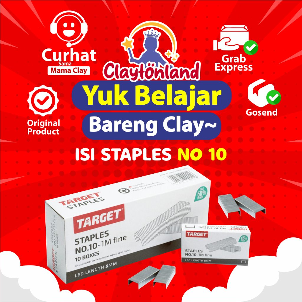 Jual ISI STAPLES NO 10 / ISI STAPLES TARGET NO 10 / REFILL STAPLES ...