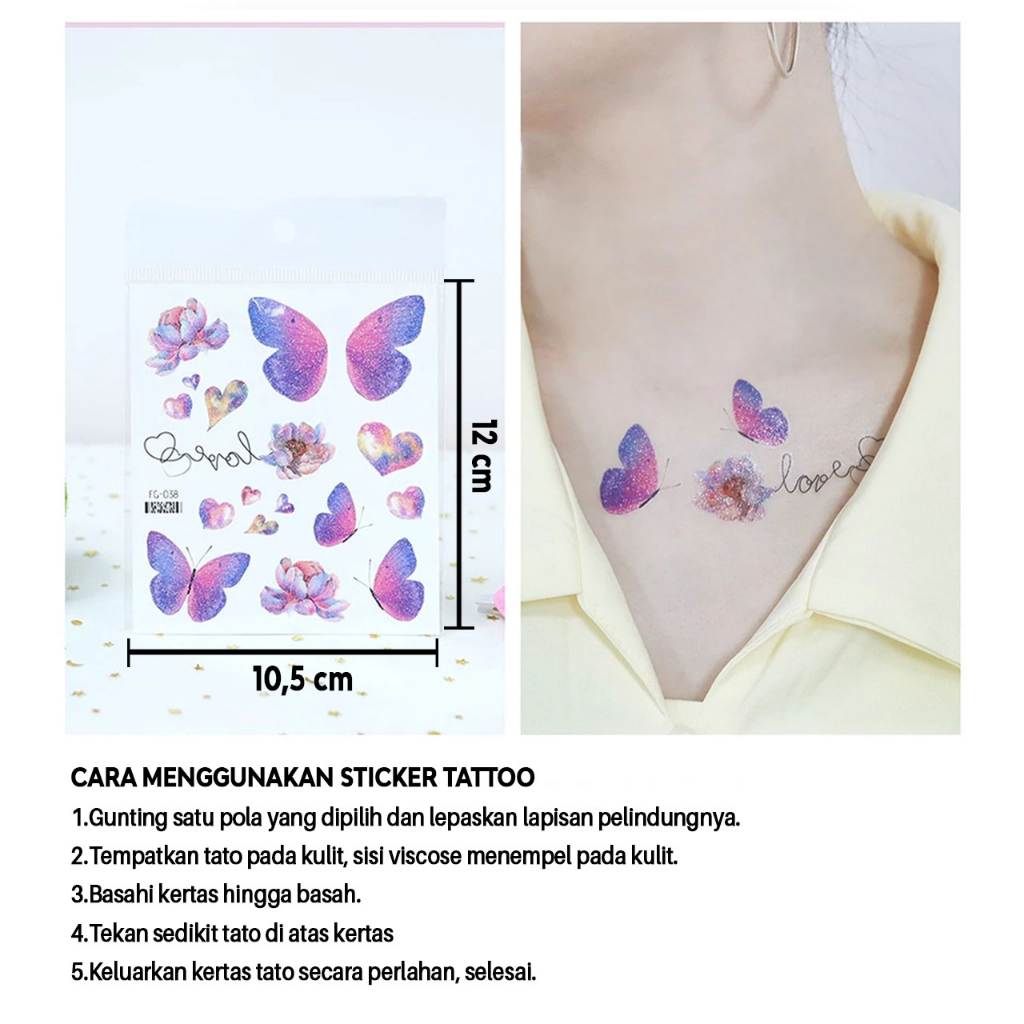 Jual Stiker wajah badan face sticker cewek sayap kupu kupu tato tattoo ...