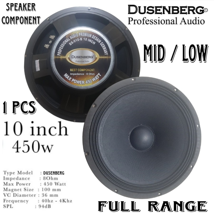 Jual SPEAKER 10 INCH DUSENBERG BEST COMPONENT FULL RANGE DS-010-B ...