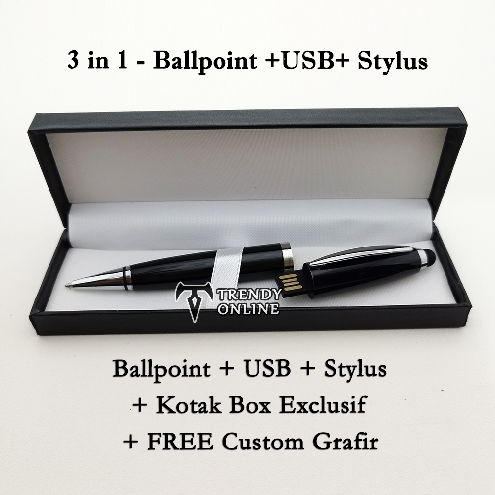 Jual Ballpoint USB Stylus dengan Box Exclusif, 3in1 Bolpoin FREE Cetak ...
