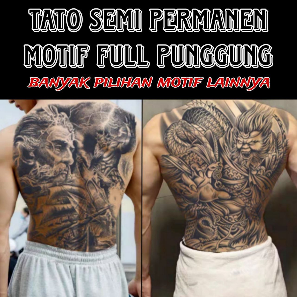 Jual Tatowinner - Tato Badan UK 35x50cm Full Punggun - Tato temporer ...