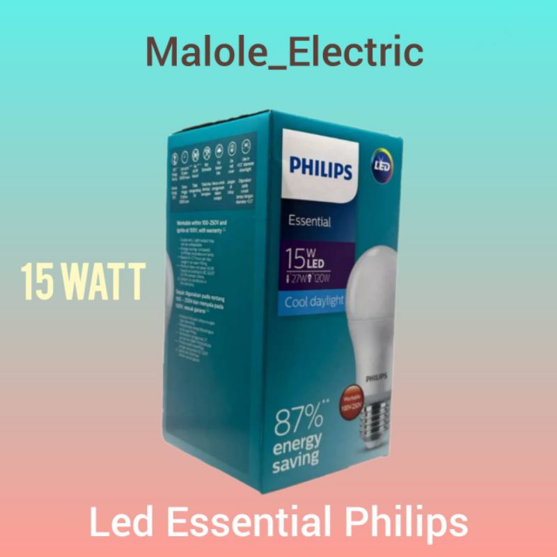 Jual PHILIPS LED ESSENTIAL BULB 3W,5W,7W,9W,11W,13W,15W PUTIH//LAMPU LED ESSENTIAL PHILIPS ...